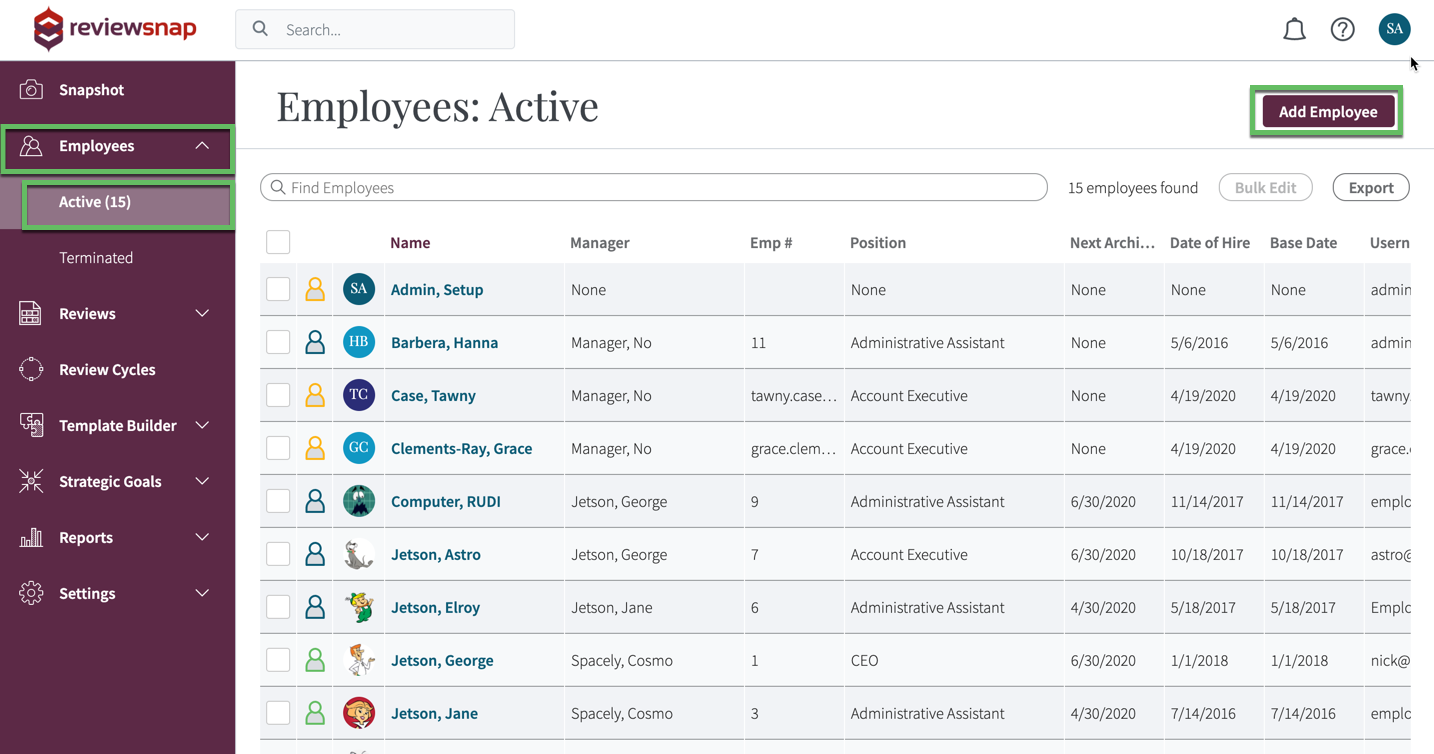 Reviewsnap - Add Employees - Reviewsnap