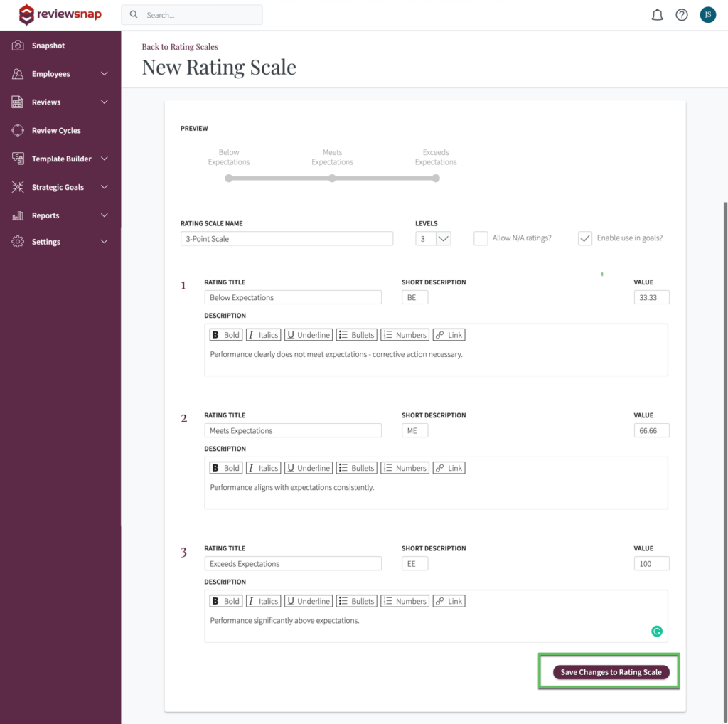 Reviewsnap - How to Create a Rating Scale - Reviewsnap